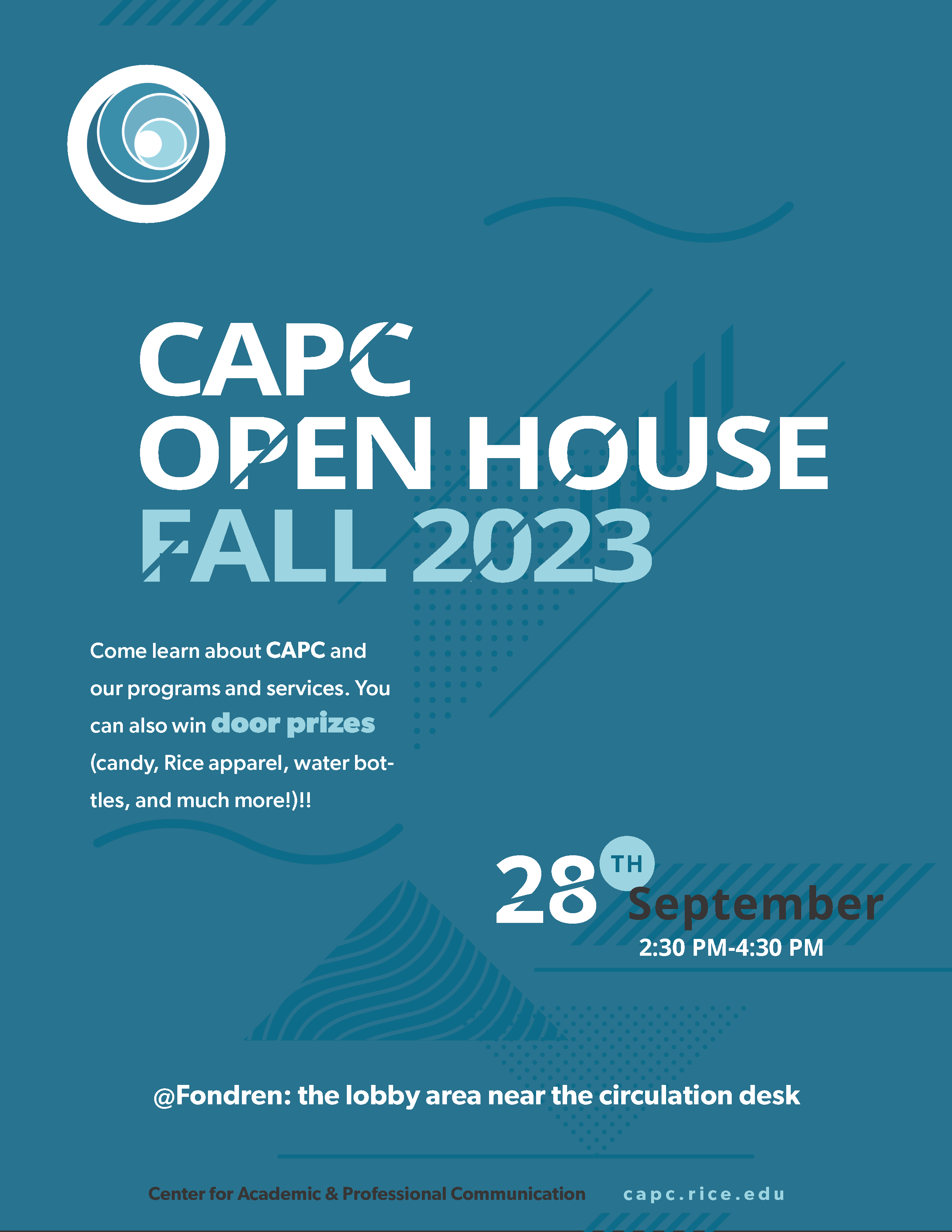 CAPC Open House Fall 2023 - Sep. 28 | Fondren Library CAPC Open House Fall 2023 - Sep. 28 | Fondren Library